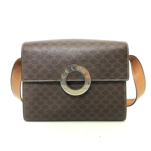 Celine | Bags | Celine Shoulder Bag Brown Pochette Macadam Circle ...